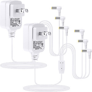 Sumind AC/DC Adapter Compatible with Lemax Lighted Village Accessory # 74254 94563 94565 94566 94527 94564, 4.5V 3 Output Power Adapter for Christmas Village Spooky Town Power Supply Charger (2 Pcs)