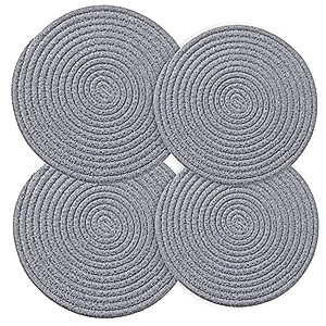 Pot Holders Trivets Set 2 Sizes 7.8 Inches,9.5 Inches Cotton Trivet Mat for Hot Pots and Pans, Potholders for Hot Dishes Trivet Weave Mat for Hot Dishes/Pot/Bowl/Teapot/Hot Pot