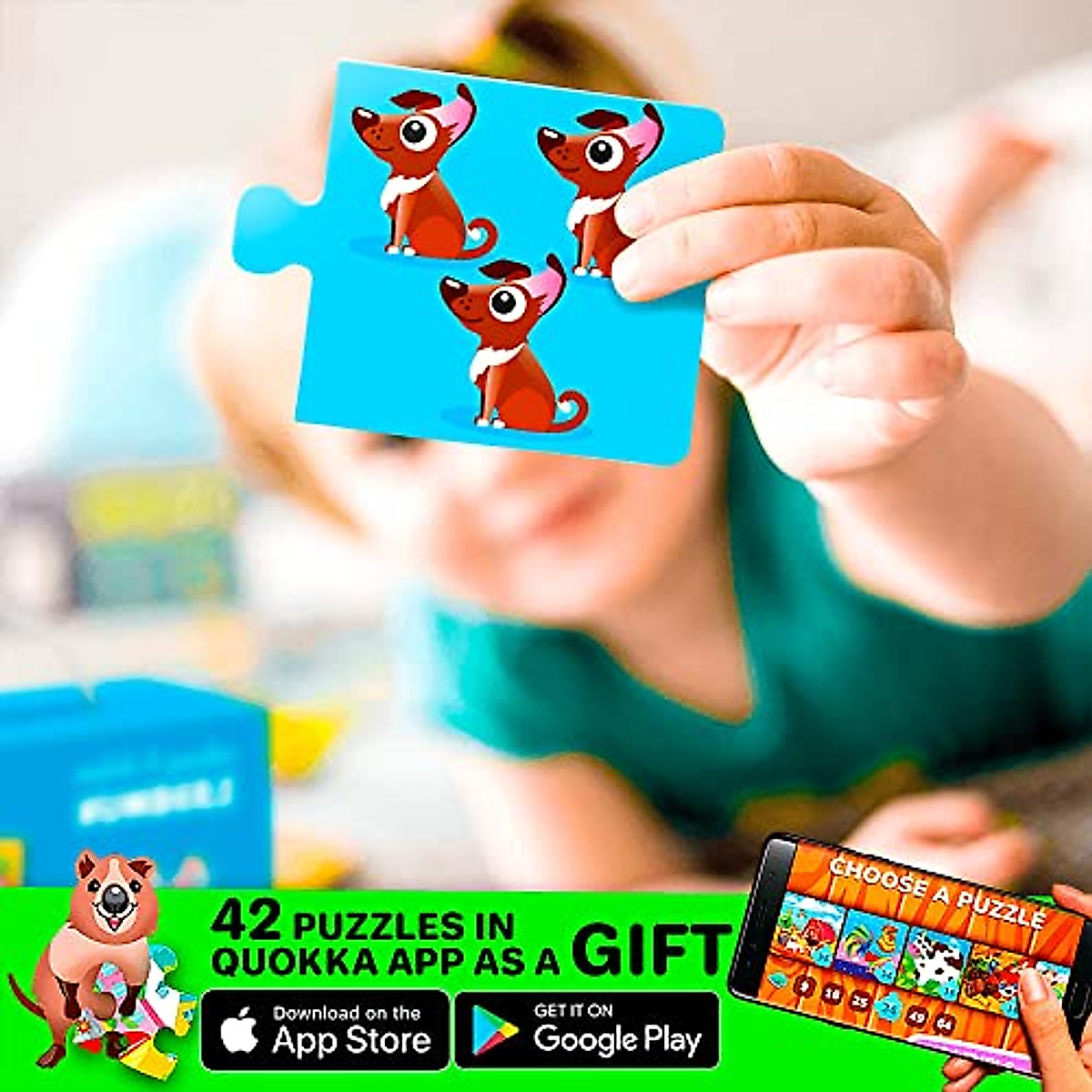 5X MEGASET Toddler Puzzles Ages 2-4 - Matching Games for Kids Ages 3-5 by QUOKKA - Numbers Animals Opposites ABC Learning for Toddlers 1-3 Year Old - Educational Toy Activities for Boy and Girl