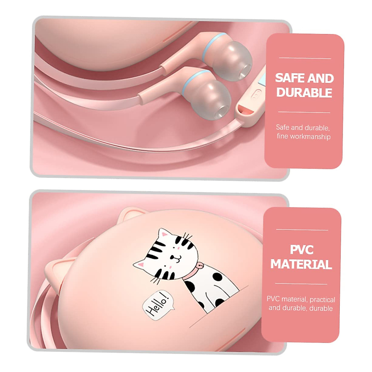 UKCOCO Wire Headphones 3pcs Universal Wired Headset Color Card Headphone Box Bass Ear Buds Wired