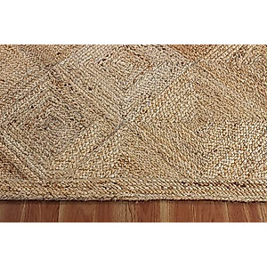 CASAVANI Living Room Jute Rug Indian Handmade Jute Rug Outdoor Doormats Woven Rug Kitchen Natural Jute Rugs for Farmhouse Bathroom Bedroom Doormat