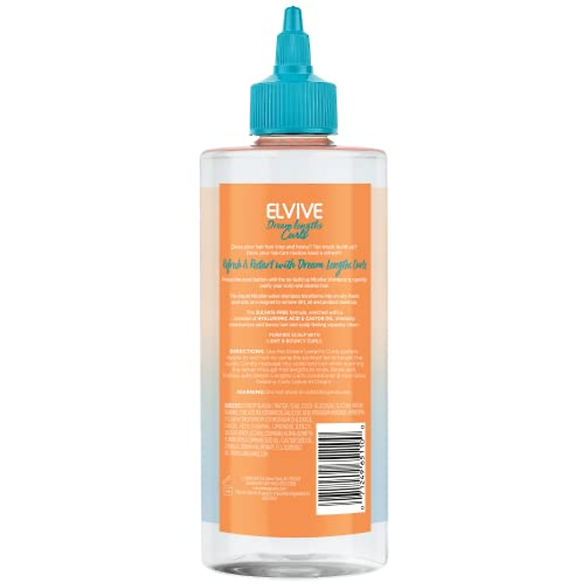 L’Oréal Paris Elvive Dream Lengths Curls No Build-Up Micellar Shampoo, Sulfate-Free, Silicone-Free, Paraben-Free with Hyaluronic Acid and Castor Oil. Best for curly hair to coily hair, 16.9 fl oz