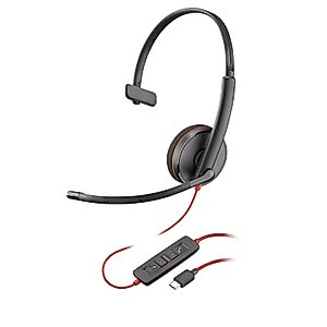 Plantronics Blackwire 3210 USB-C Headset, On-Ear Mono Headset, Wired