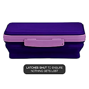 It's Academic Flexi Storage Boxes with Lids, Collapsible Pencil Case for Craft and School Supplies, 4-Pack, Assorted