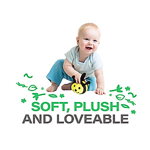 Etna Plush Buzzing Bees Toy - Cute Soft Mommy Bee Carrier Holds 4 Baby Bee Dolls, Squeeze Activated Sounds