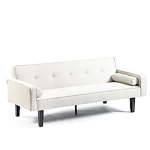 Eafurn Sleeper Sofa Bed, Beige Linen 71.65"