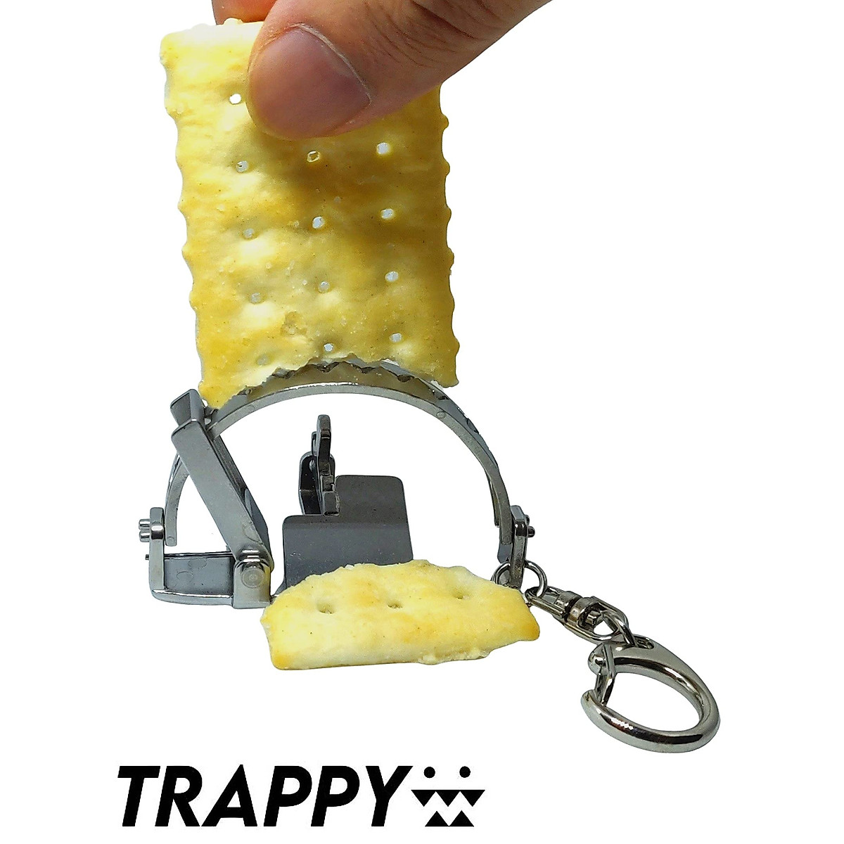 Trappy - The Original MINI Bear Trap Keychain That Works - Silver,1 Pack