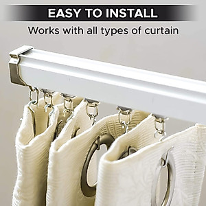 Jos & Haz Ceiling Curtain Track Set - 3ft-6.6ft / 2 Meter - Ceiling Track for Curtains-Room Divider - Curtain Track Ceiling Mount For Living Room Bedroom Drop Ceiling Shower-Ceiling Track System