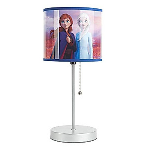 Frozen 2 Stick Table Kids Lamp with Pull Chain, Metal, Themed Printed Decorative Shade