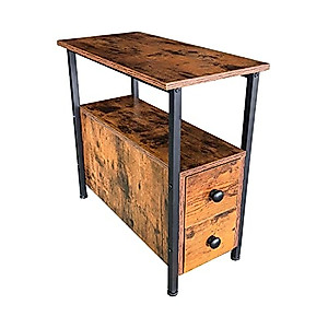 Nightstand,Industrial Style Side Table with 2 Drawers,end Table for Small Spaces,Suitable for Living Room Sofa Side Table Bedroom