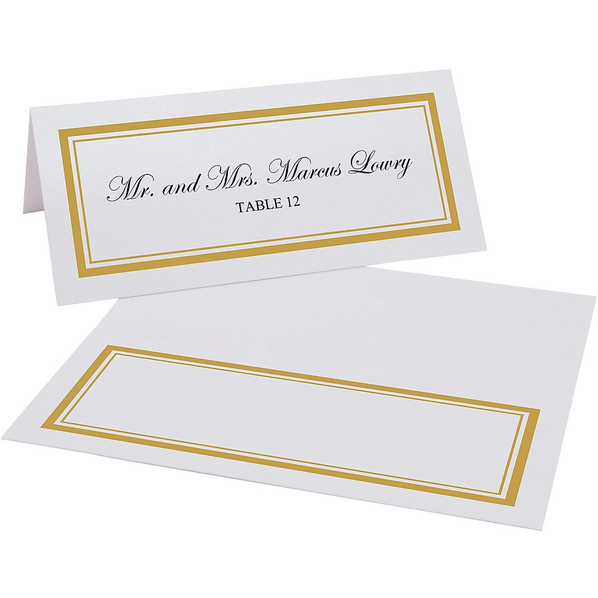Double Line Border Printable Place Cards, Gold (Choose Color), Set of 60 (10 Sheets), Laser & Inkjet Printers - Wedding, Party, Dinner, and Special Events - Made in the USA