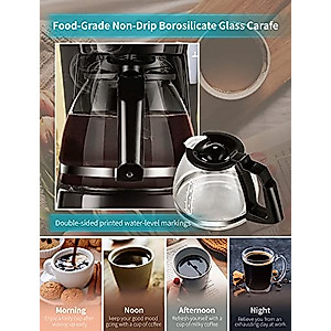 Gevi 5 Cups Small Coffee Maker, Compact Coffee Machine with Reusable Filter, Warming Plate and Coffee Pot for Home and Office