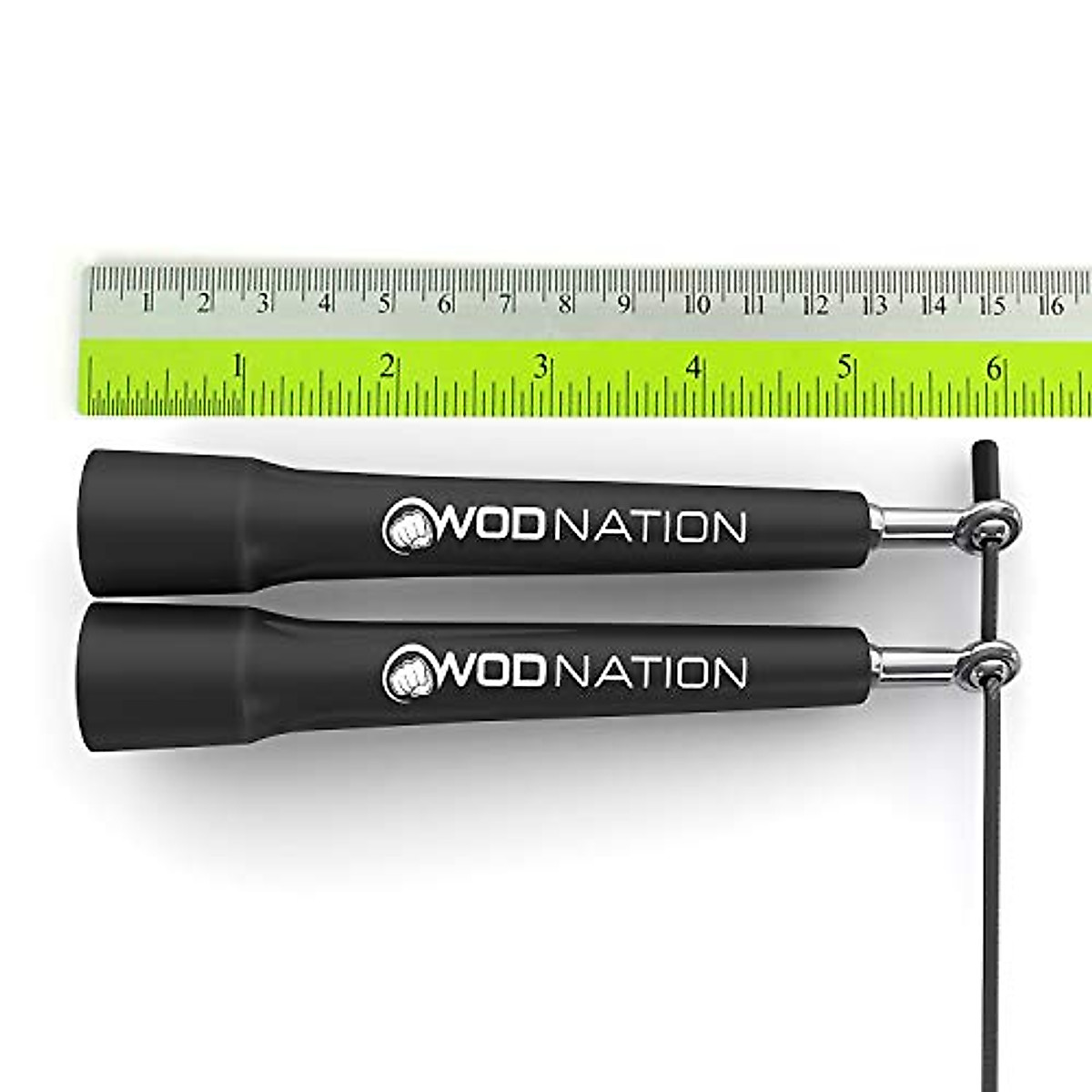 WOD Nation Adjustable Speed Jump Rope For Men, Women & Children - Blazing Fast Fitness Skipping Rope Perfect for Boxing, MMA, Endurance - Black