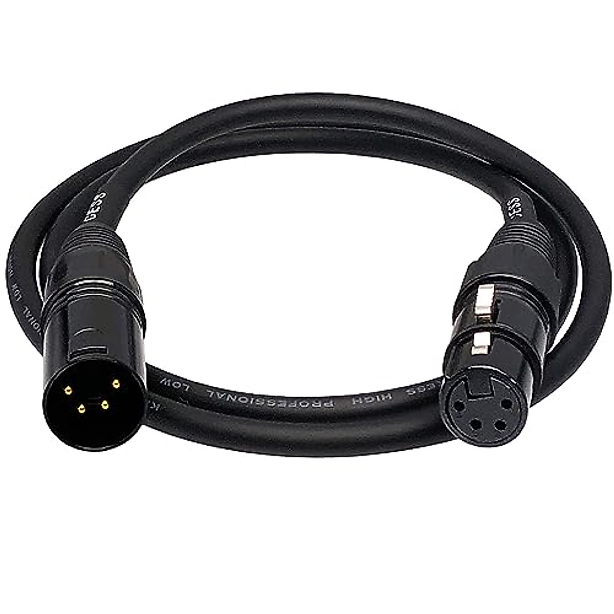 CESS-193-3fx1 Balanced 4-Pin XLR Male to 4-Pin XLR Female Extension Cable, Headphone Audio Extension Cable (3 Feet, 1-Pack)