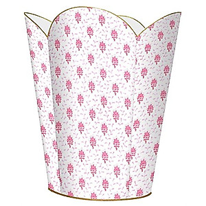 Marye-Kelley WB535-Pink Provencial Print Wastepaper Basket