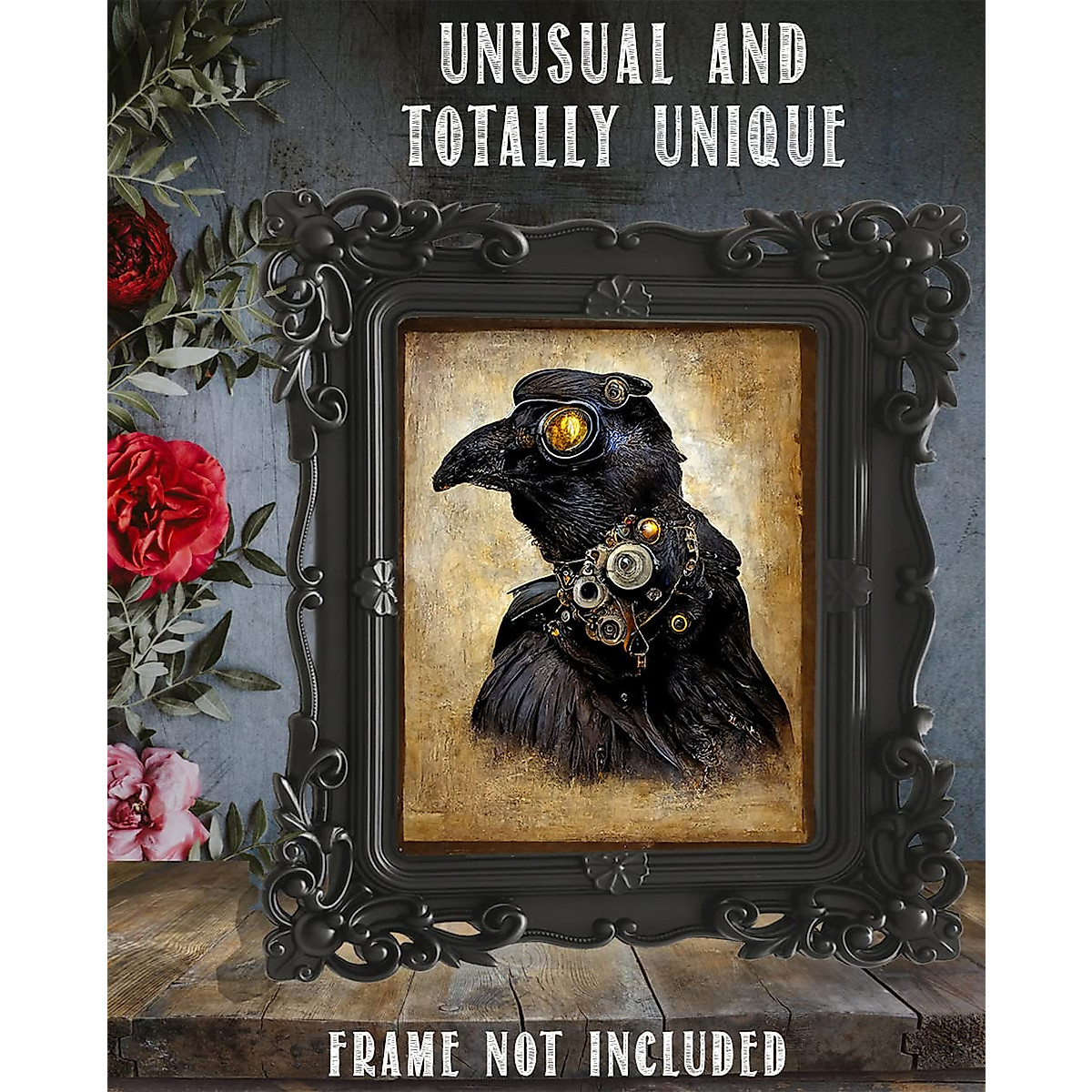 Steampunk Raven - 11x14 Unframed Wall Art Print - Makes a Perfect Home Conversational Piece and Gift
