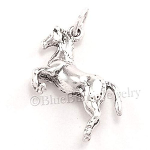 Sterling silver HORSE charm Appaloosa pendant Western Riding 3D .925 925