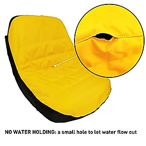 GaeaAuto Riding Lawn Mower Seat Cover 600D Oxford Cloth Weatherproof Deluxe Durable Tractor Seat Cover, Yellow, Medium