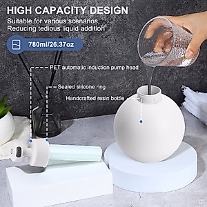 Phneems Automatic Soap Dispenser Foaming Touchless Auto Hands Free Foam Hand Soap Dispenser Rechargeable Electric Modern Smart Countertop Dish Soap Dispenser for Bathroom, Kitchen, Commercial White