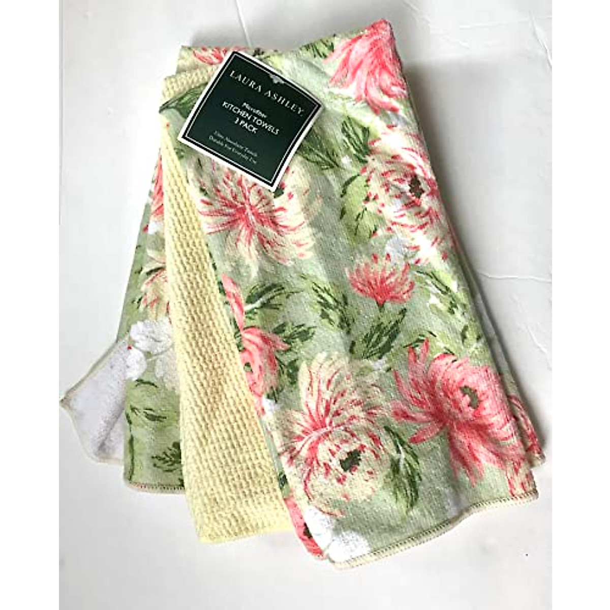 Laura Ashley 3 Pack Microfiber Kitchen Towels Blossom Floral