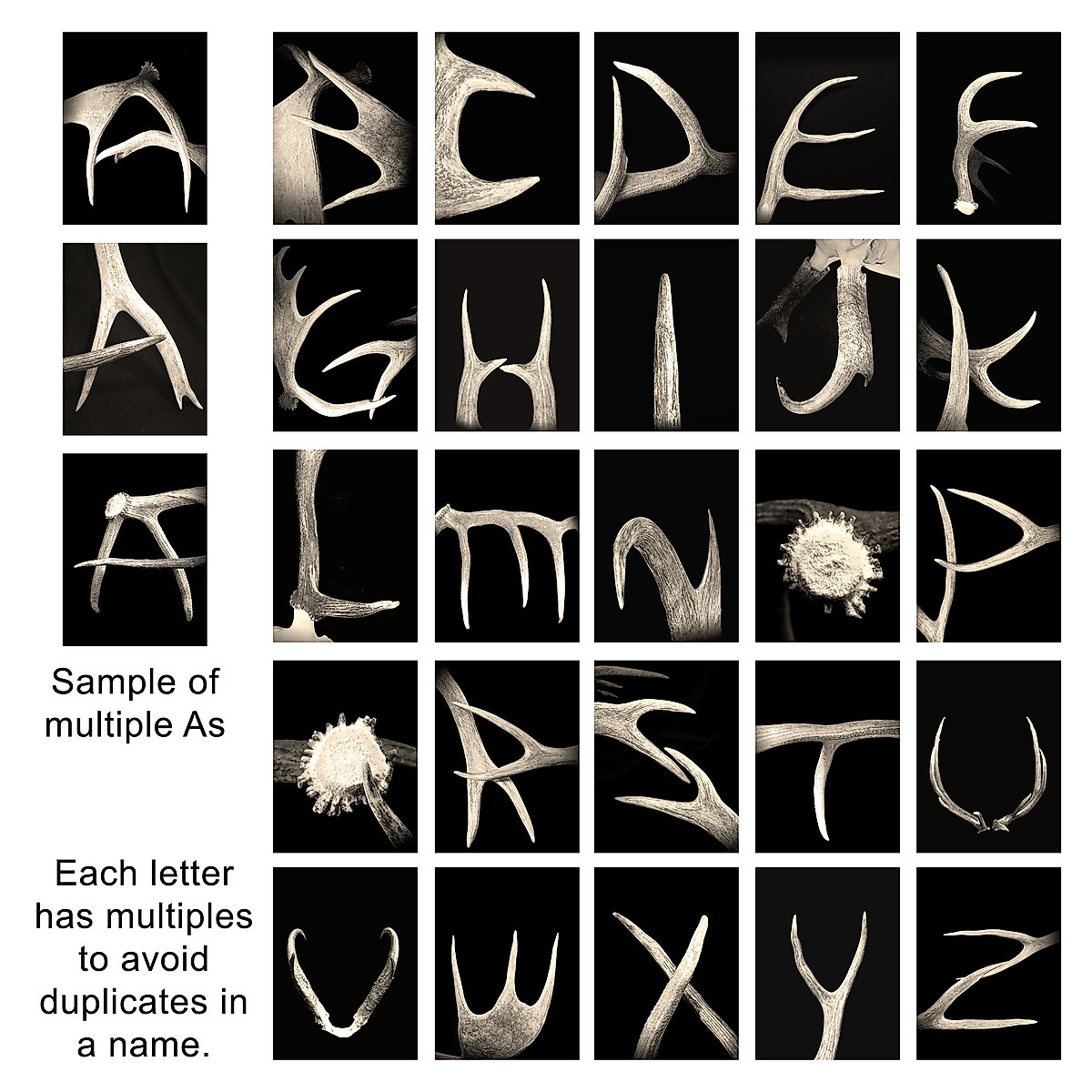 Personal-Prints ANTLER Personalized Name Art | Any Name Spelled with Antlers | Gift for the Lodge, cabin, man cave, or Lodge Décor (16"x32" Float Framed Canvas)