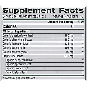 Traditional Medicinals Organic Cup of Calm Lavender Mint Herbal Tea, Calming & Relaxing, (Pack of 1) - 16 Tea Bags