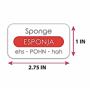 535 Spanish/English Vocabulary Word Sticker Labels – Educational Language Learning Resource for Memory & Sight – Fun for Around The House Game Play - Kids, Grade School, Classroom or Homeschool