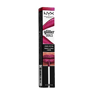 NYX PROFESSIONAL MAKEUP Glitter Goals Liquid Lipstick - Cherry Quartz, Red With Magenta Glitter