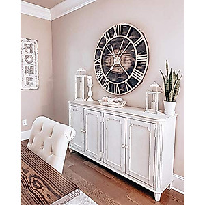 Signature Design by Ashley Mirimyn Distressed 4-Door Accent Cabinet or TV Stand, Antique White