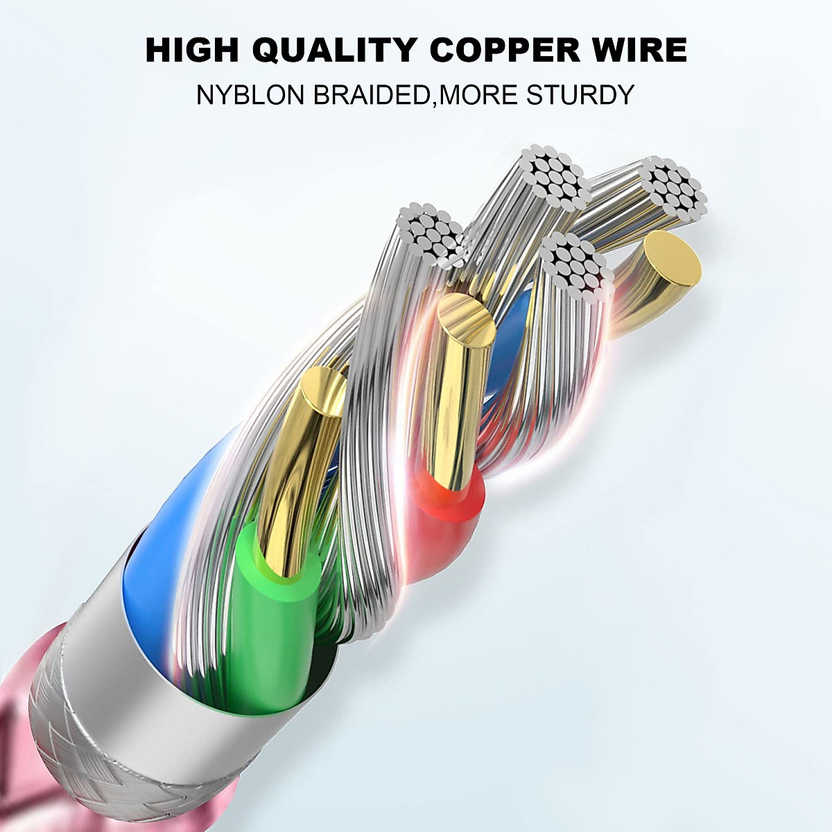 finekeep iPhone Charger Cord 3 FT, MFi Certified iPhone Charger Cable Short Lightning Cable 90 Degree Fast Data Cable Nylon Charging & Syncing Cord for iPad/iPhone13/12/11/XR/XS/Max/X(Pink), 3FT