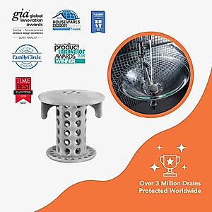 SinkShroom The Revolutionary Sink Drain Protector Hair Catcher/Strainer/Snare, Gray