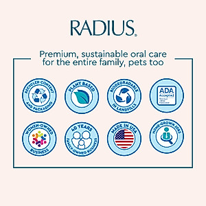 RADIUS Big Brush BPA Free & ADA Accepted Toothbrush Designed to Improve Gum Health & Reduce Gum Issues - Right Hand - Assorted - Pack of 6
