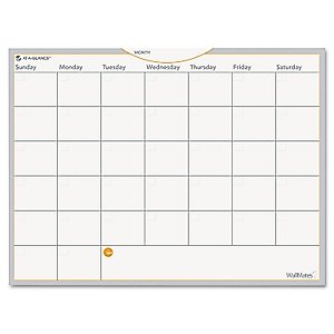 AT-A-GLANCE AW502028 WallMates Self-Adhesive Dry Erase Monthly Planning Surface, 24 x 18