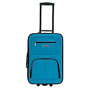Rockland Journey Softside Upright Luggage Set,Expandable, Turquoise, 4-Piece (14/19/24/28)