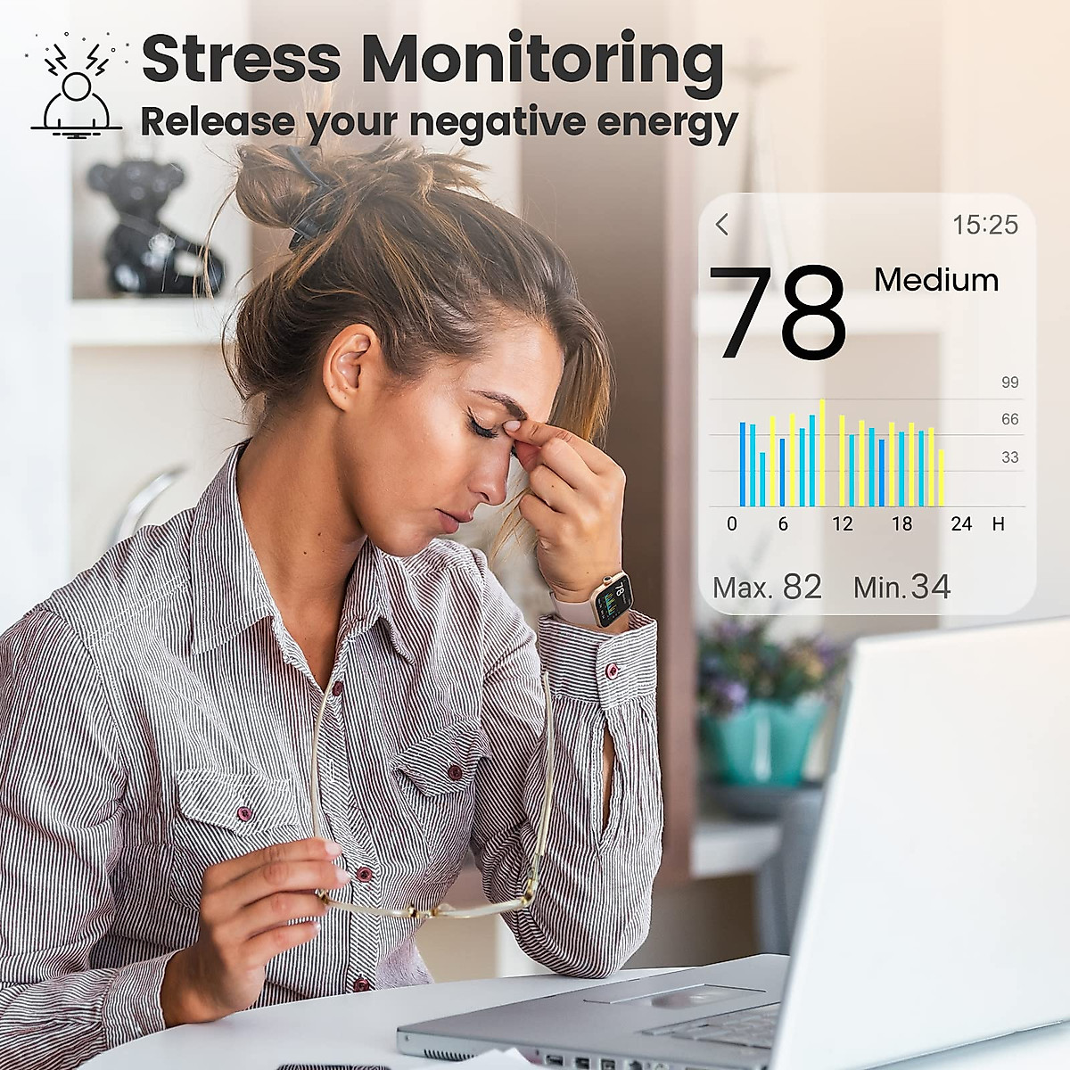 Smart Watches for Women, 2022 Newest Touchscreen Smartwatch for Android Phones and iPhone Compatible, 5ATM Waterproof Fitness Tracker with 24/7 Heart Rate, Blood Oxygen, Sleep Monitor, Watch Pink