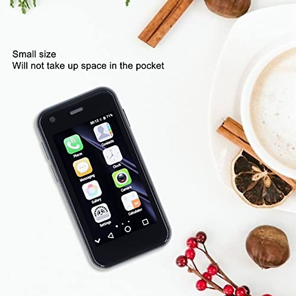 Small Mini Smartphone 3G, Dual SIM Unlocked Cell Phone 1GB RAM 8GB ROM, 2.5 Inch Android6 Mobile Phone for Seniors Kids Gifts, 2+5MP HD Camera, 1580mAh Battery (Green)