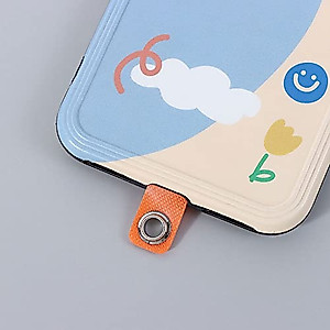 Cell Phone Lanyard Tether, Universal Durable Nylon Connector with Metal Ring Compatible with Most Smartphones Case(Black)