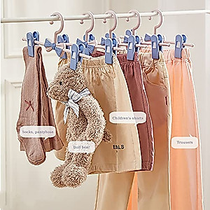 Jacriah Baby Hangers for Nursery Closet, 20 Pack No-Slip Children Clothes Hangers Set, Adjustable Infant Pant Hanger for Newborn, Blue Durable Thicken Toddlers Kids Coat Hangers, Cute Bow Tie Shaped