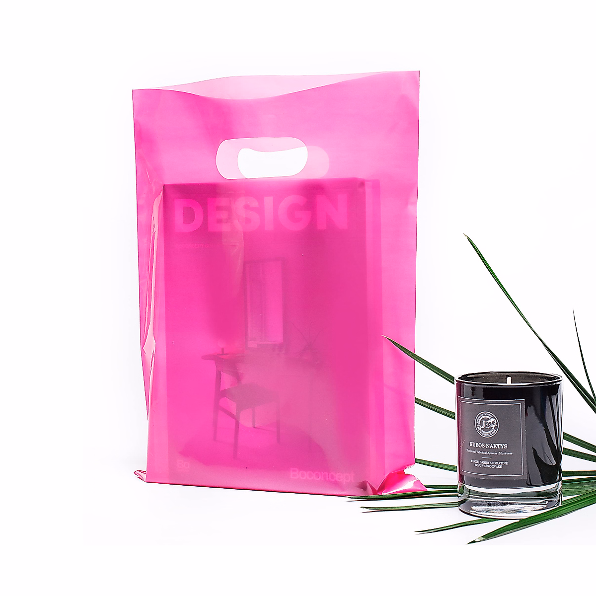 Choice Marts 200 Pink & Purple Merchandise Bags 100 Pink and 100 Purple 9"x12" Bags for Small Business 1.5Mil Thick Glossy Suitable for Retail And Boutiques With Handles