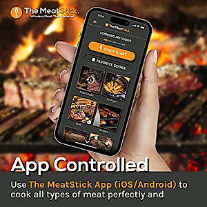 MeatStick 4X Set | Quad Sensors Wireless Meat Thermometer with Bluetooth | 650ft Range | for BBQ, Kitchen, Smoker, Air Fryer, Deep Frying, Oven, Sous Vide, Grill, Rotisserie