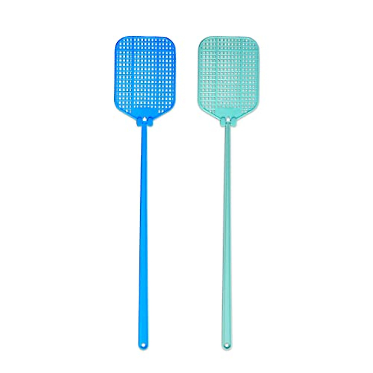 AYA Fly SWATTER 2 Pack Flexible Strong Manual SWAT Set with Long Handle Summer Colors Multi Pack (Blue Green)