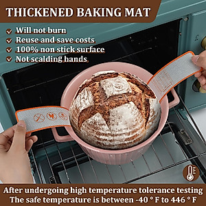 2 Pcs Silicone Bread Sling for Dutch Oven ， Non-stick & Easy to Clean Reusable Silicone Baking Mat With Long Handles，Heat Resistant sourdough silicone bread sling，Easy To Transfer Sourdough Bread