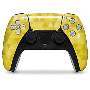 WraptorSkinz Skin Wrap compatible with Sony PS5 DualSense Controller Triangle Mosaic Yellow (CONTROLLER NOT INCLUDED)