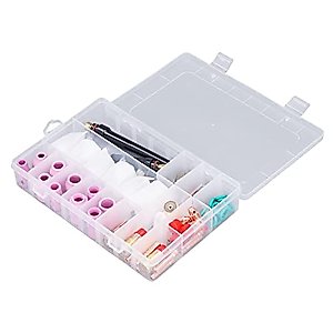 Welding Gun Accessories, Good Compatibility Glass Cups Pressure Caps Color O Rings Electrode Nozzles Kit for WP17 WP18 WP26 Welder