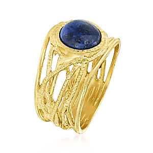Ross-Simons Gemstone Textured Openwork Ring in 18kt Gold Over Sterling