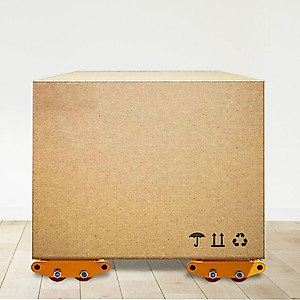 Machinery Skates Heavy Duty 13200LBS/6T Machinery Moving Skates with Non-Slip Cap and 4 PU Wheels Dolly Skates for Heavy Duty Industrial Moving Equipment, Yellow