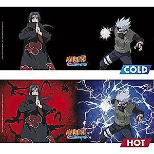ABYSTYLE Naruto Shippuden Sharingan Heat Change Ceramic Color Changing Coffee Tea Mug 16 Oz.& Coaster Set Anime Manga Drinkware Home & Kitchen Gift 2 Pcs