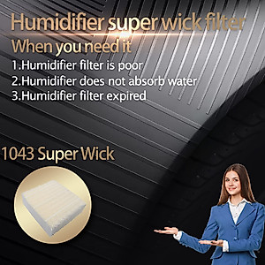 Upgraded 1043 Super Wick Humidifier filter Replacement EP9500 EP9700 EP9800 EP9R500 EP9R700 EP9R800 821000 826000 831000 Compatible with Bemis Spacesaver Humidifier-1 WEEK FREE TRIAL