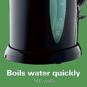Hamilton Beach Electric Tea Kettle, Water Boiler & Heater, 1.8 L, Cordless, Auto-Shutoff & Boil-Dry Protection, Black (K6080)