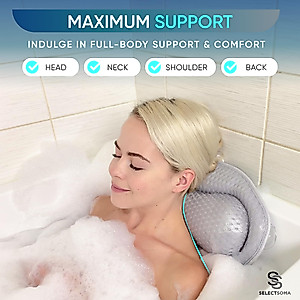 Bath Pillows for Tub Neck and Back Support - Bath Pillow for Bathtub - Bath Tub Pillow Headrest - Spa Pillow for Bathtub and Hot Tub - Bathtub Accessories for Women – Bath Cushion for Tub Adult